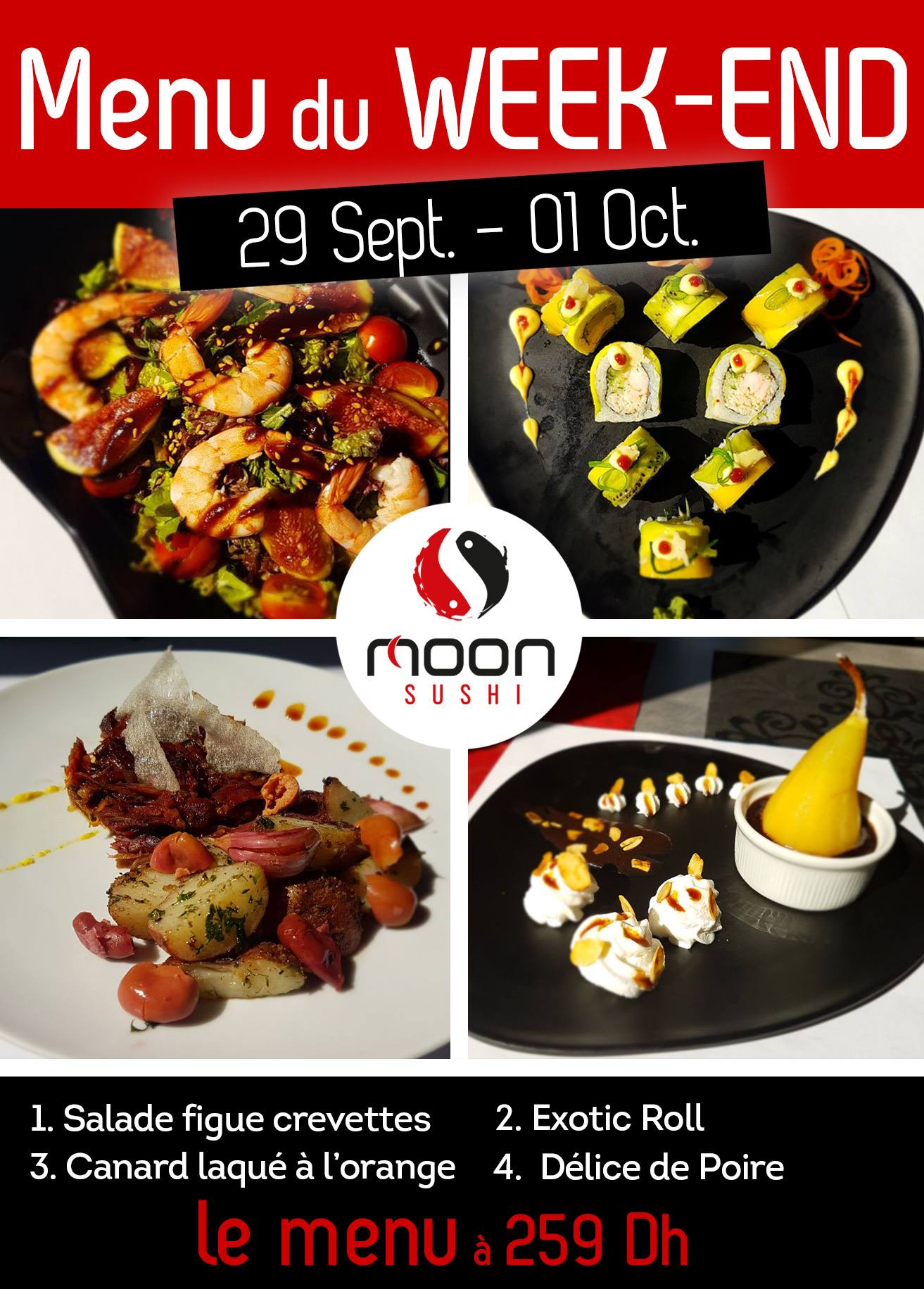 Menu du Weekend 29/09 – Moon Sushi